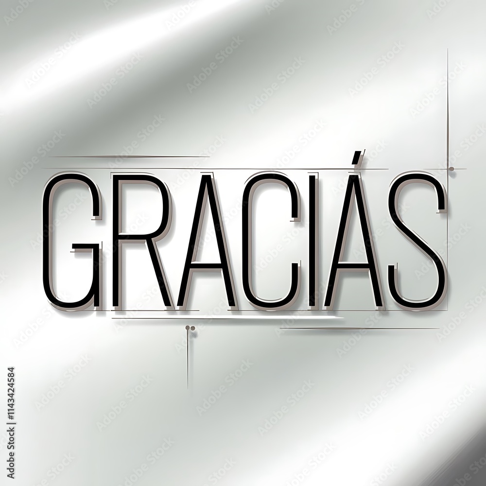 GRACIAS ( Thank you ) quote in Spanish language on light background ad ...