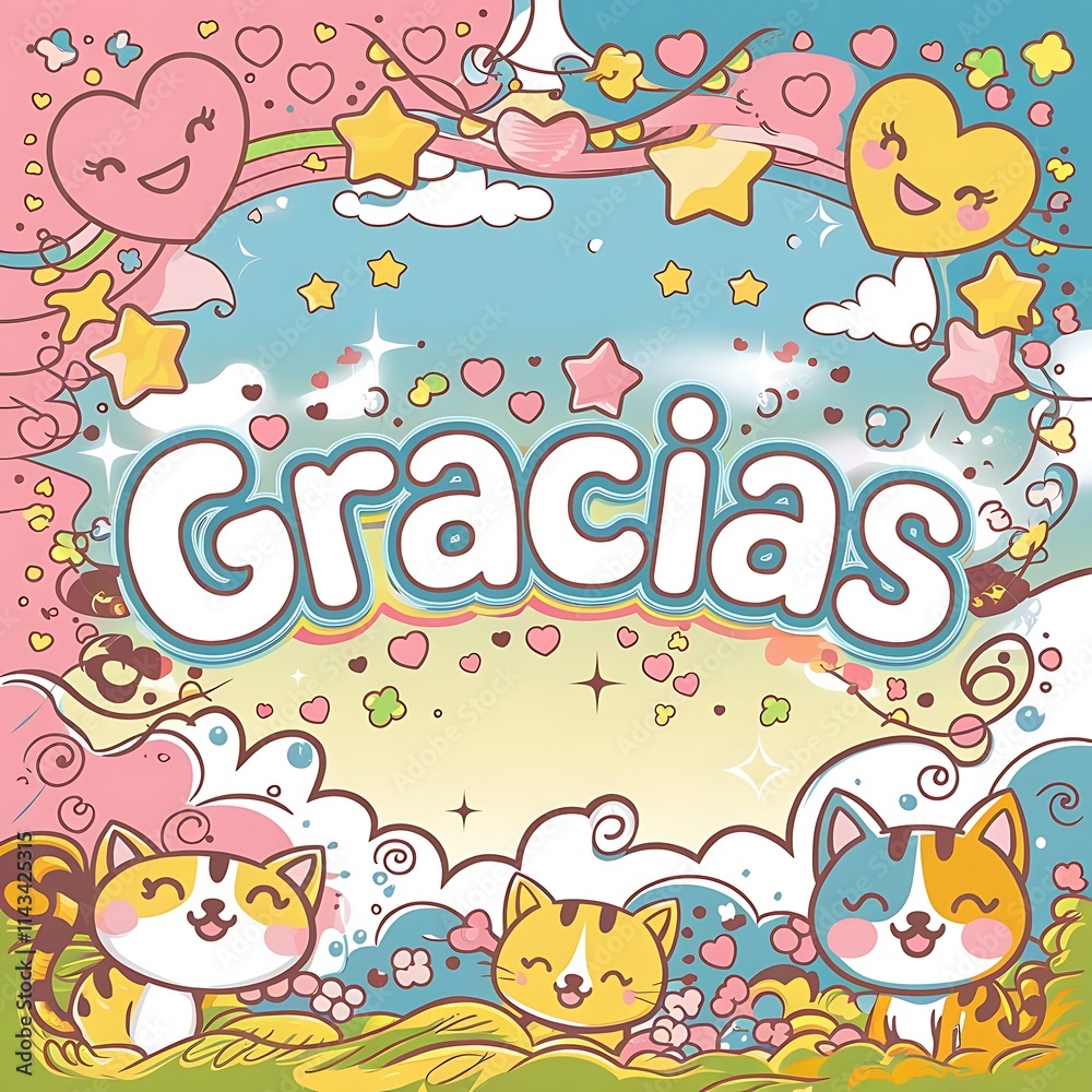 GRACIAS ( Thank you ) quote in Spanish language on light background ad ...
