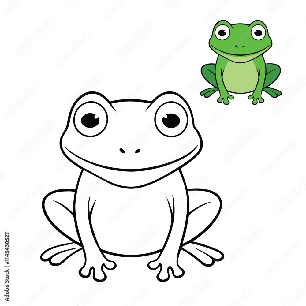 A fun frog coloring page featuring a playful frog sitting on a lily pad ...