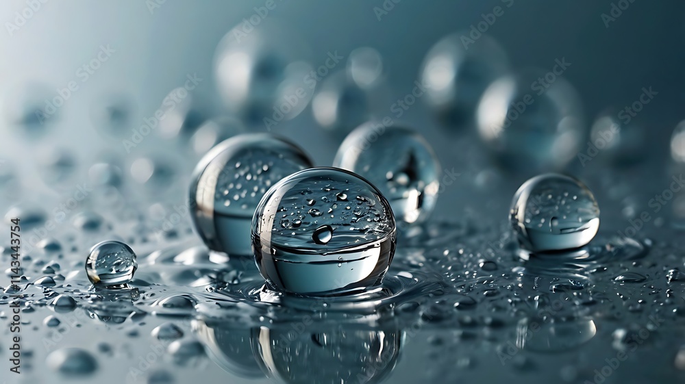 Microshoot Of Water Droplets Merging Together On A Hydrophobic Surface ...