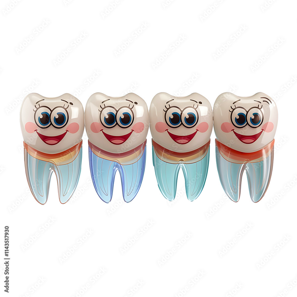 New modern cartoonist illustration of Cute tooth character isolated on ...