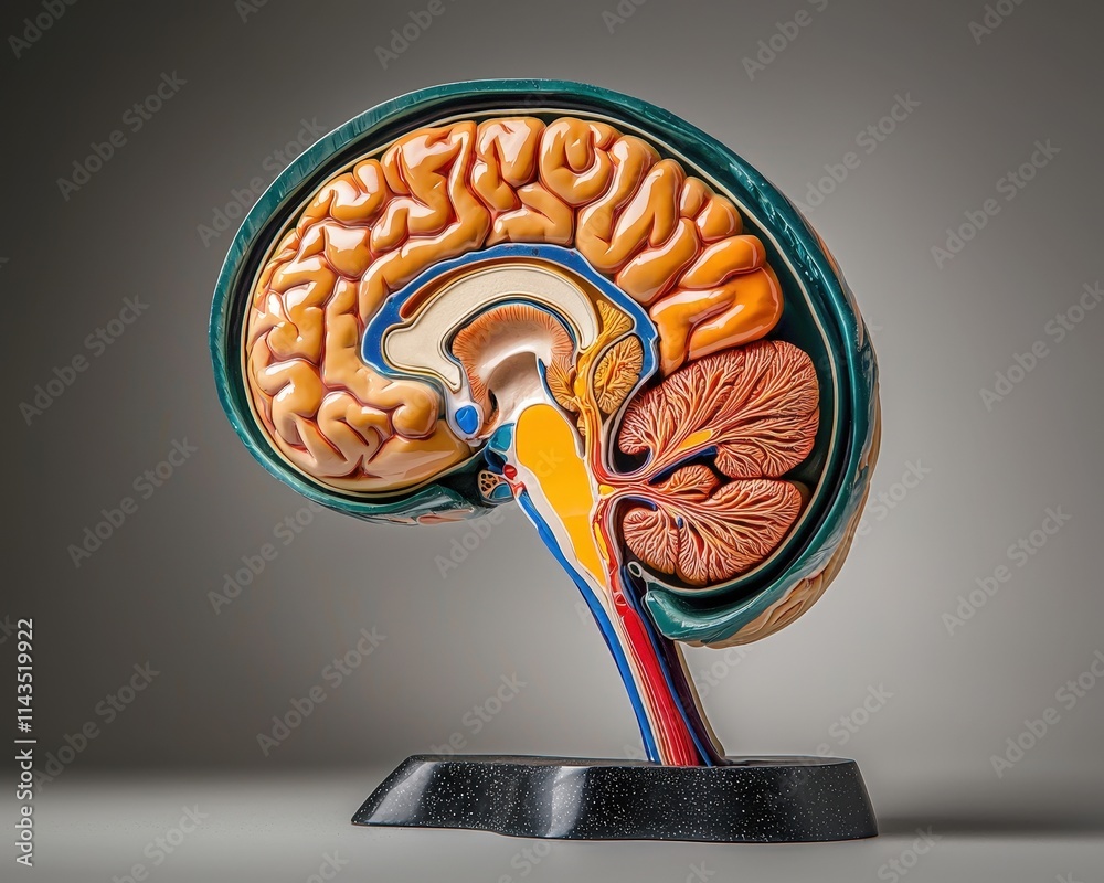 Illustrated cross-section of the brainstem and its functions Stock ...