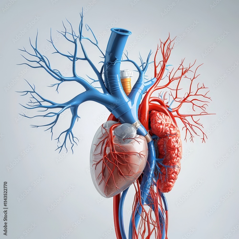 Illustrated diagram of the circulatory system with labeled arteries ...