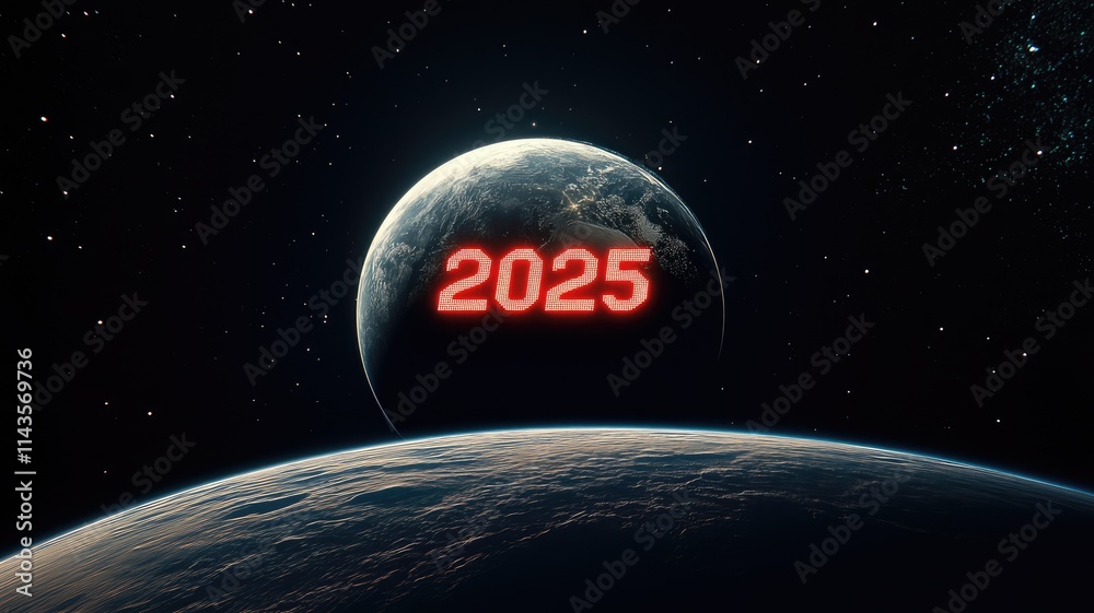 Earth welcomes the 2025 New Year from the perspective of the universe ...