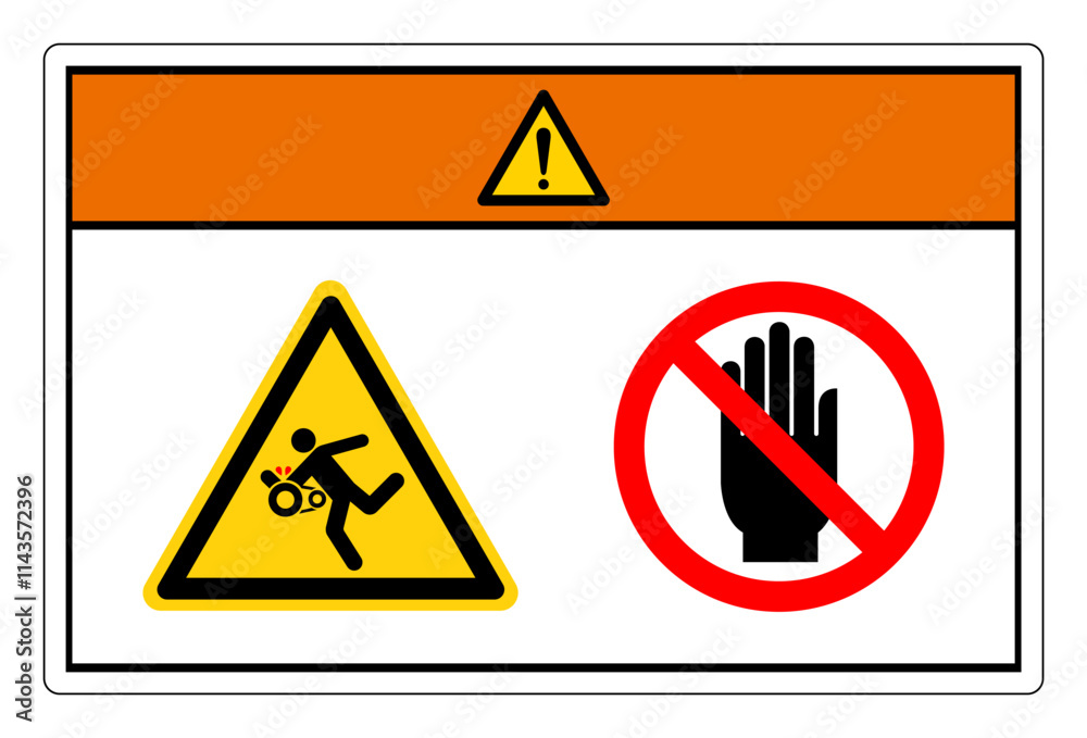 Warning Guard Remove Risk Of Severe Injury Do Not Touch Symbol Sign ...