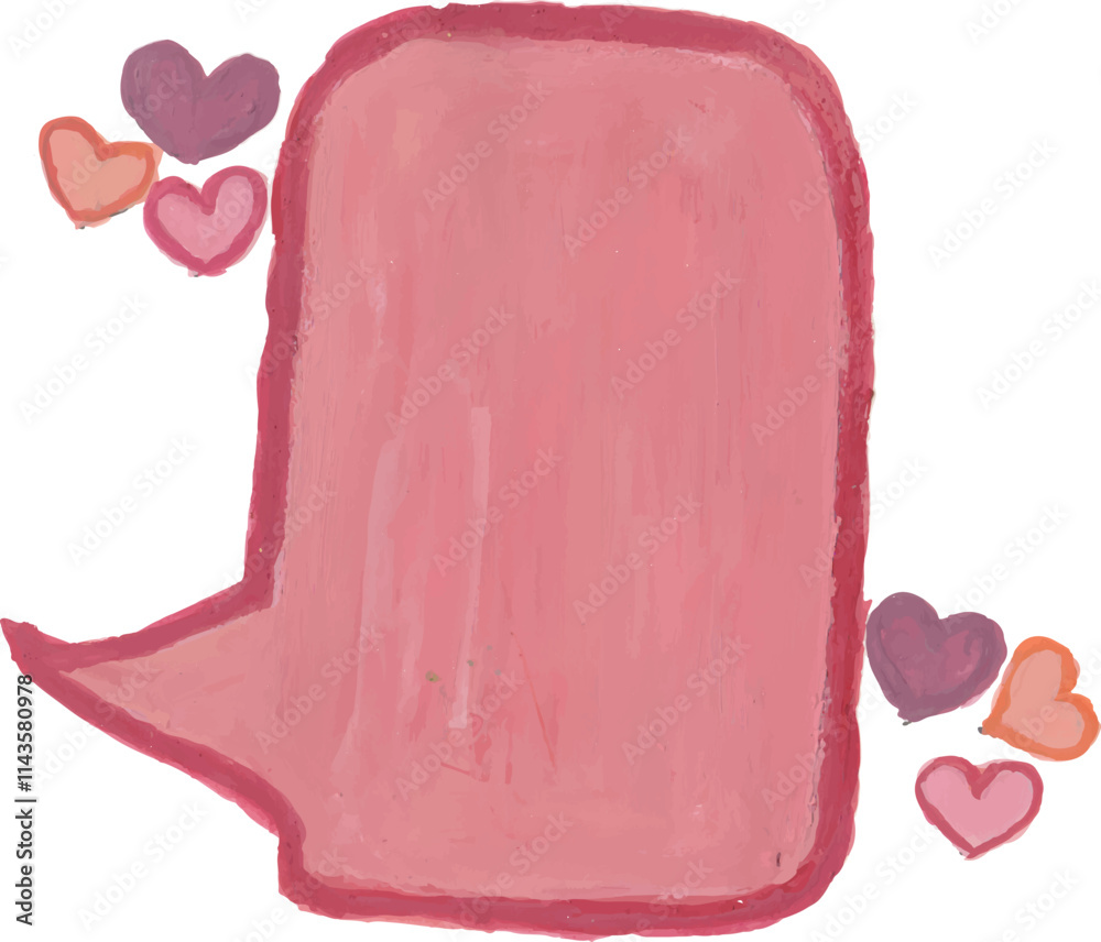 Love chat bubble blob hand drawn watercolour clipart with isolated ...