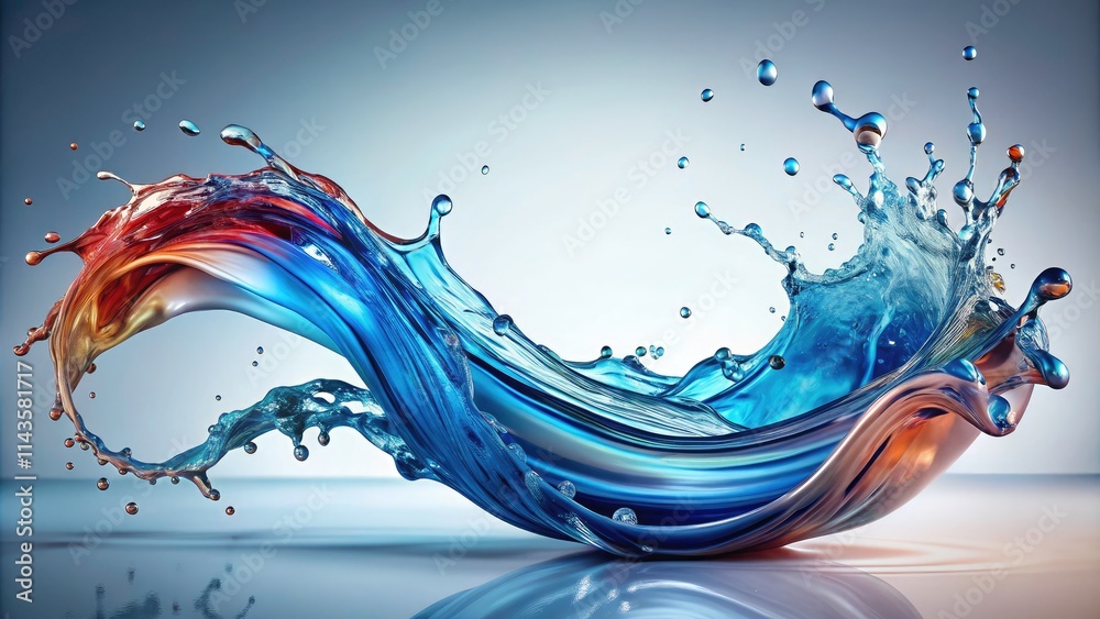 3D Water Swoosh: Dynamic Splash, Curved Flow, Realistic Texture ...
