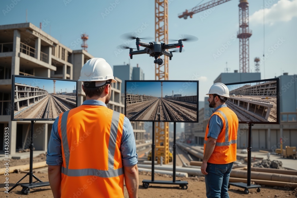 Drone technology revolutionizing construction site monitoring with real-time surveillance and ...