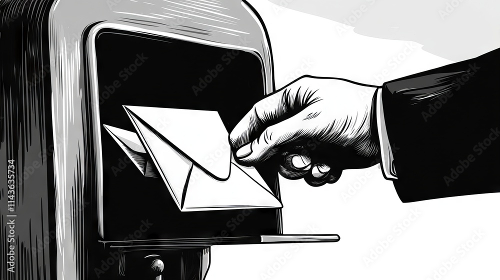 17.Black and white vector drawing of a hand carefully picking an ...