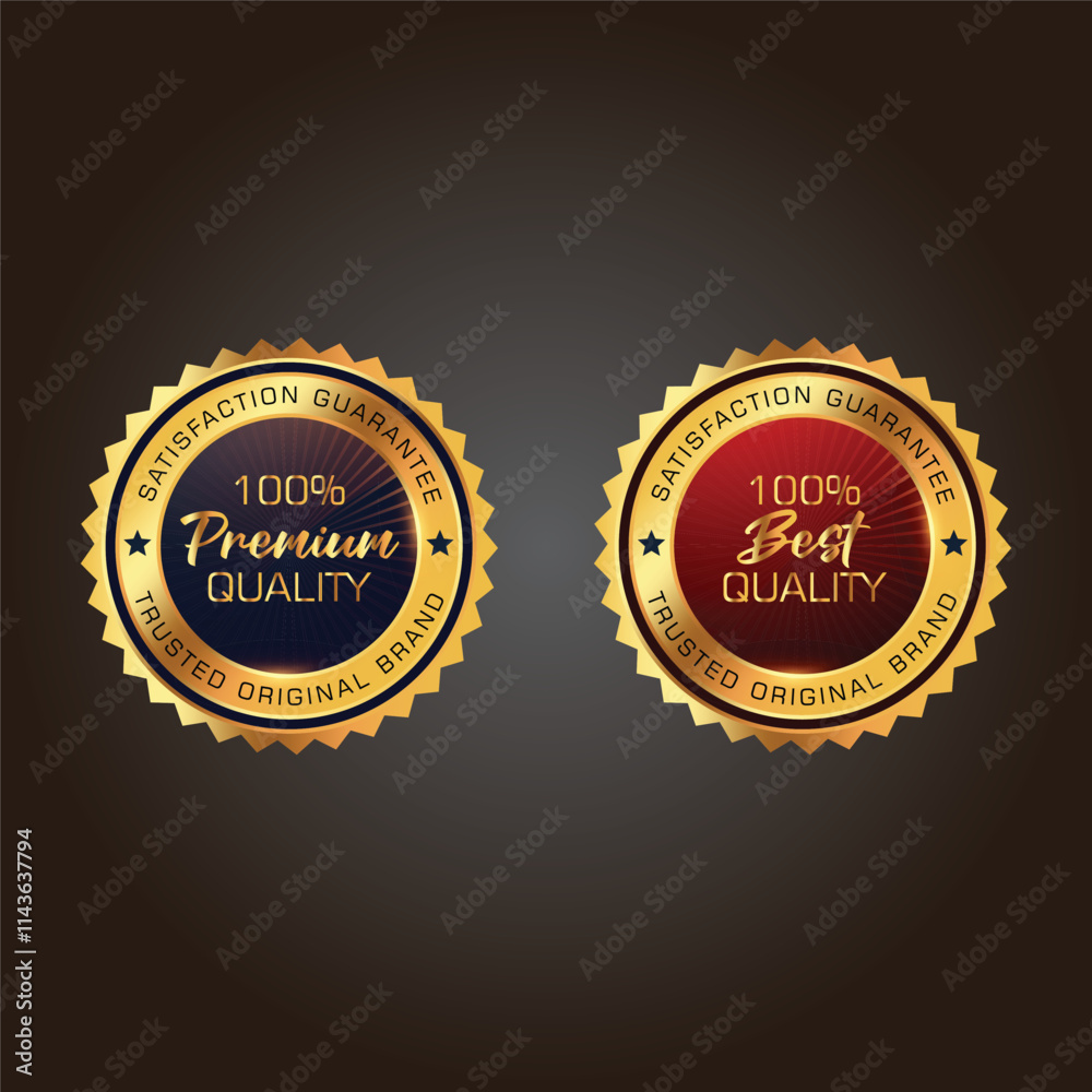 This premium quality vector art design features a certified emblem icon ...