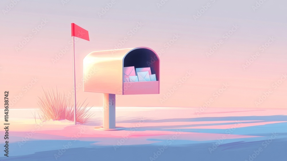 15.A vector illustration of an open mailbox containing letters in ...