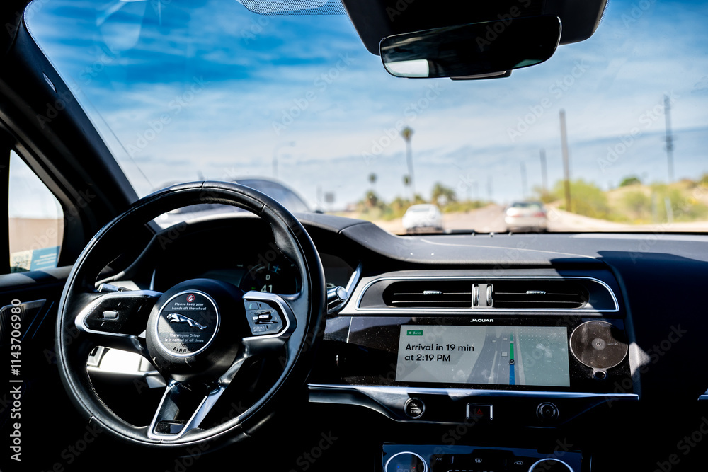 Phoenix, Arizona, USA - 3.23.2024: Interior view of empty passenger ...