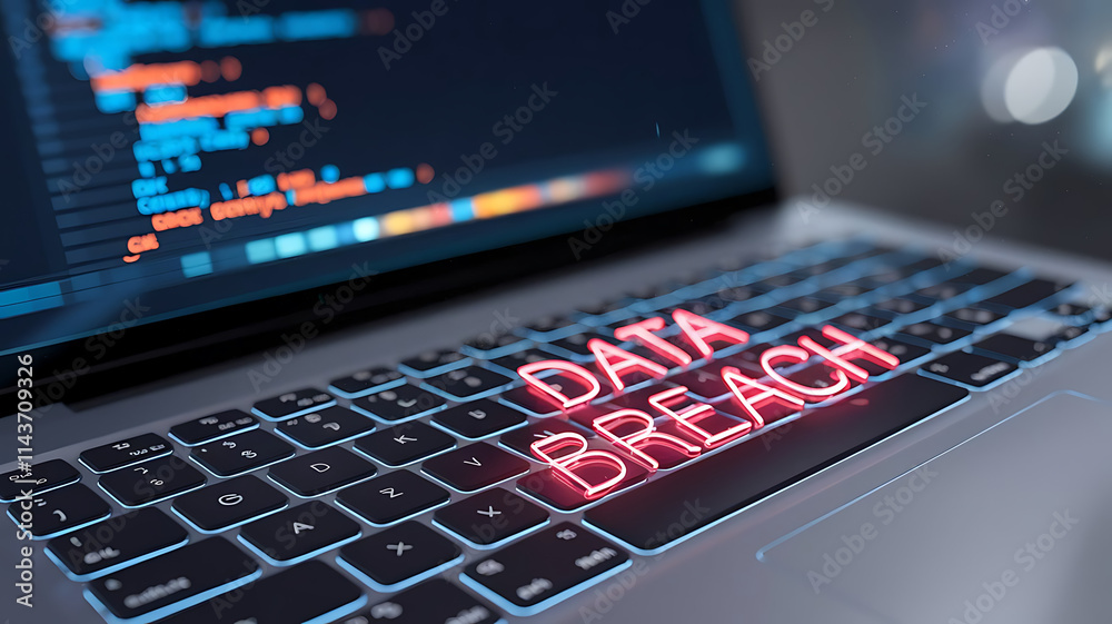 Cybersecurity Threat: Data breach, cybersecurity concept, hacking threat, cyber attack, laptop ...