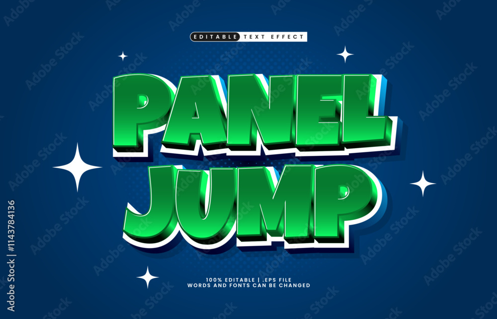 panel jump editable text effect with a comic and kids text style Stock Vector | Adobe Stock