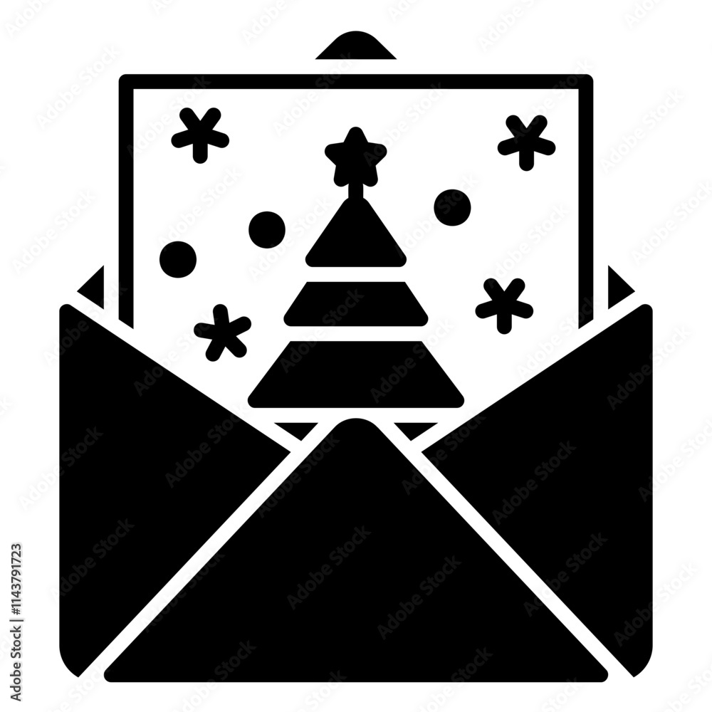 Letter or email icon for Christmas celebration invitation Stock Vector ...
