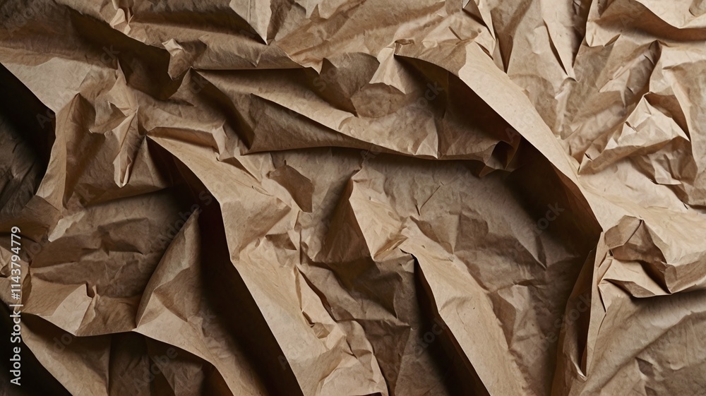 Creased paper texture. Crumpled recycled background. Folded paper with ...