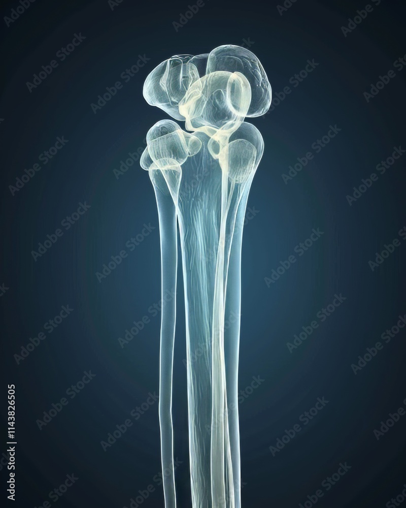 Detailed 3d model of the anatomical structure of the human knee joint ...
