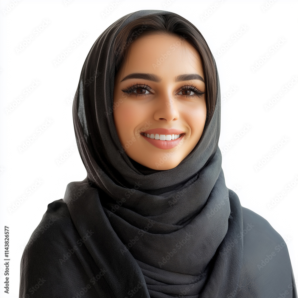 Beautiful middle eastern arabic muslim woman wearing abaya and hijab fashion portraits, Saudi ...