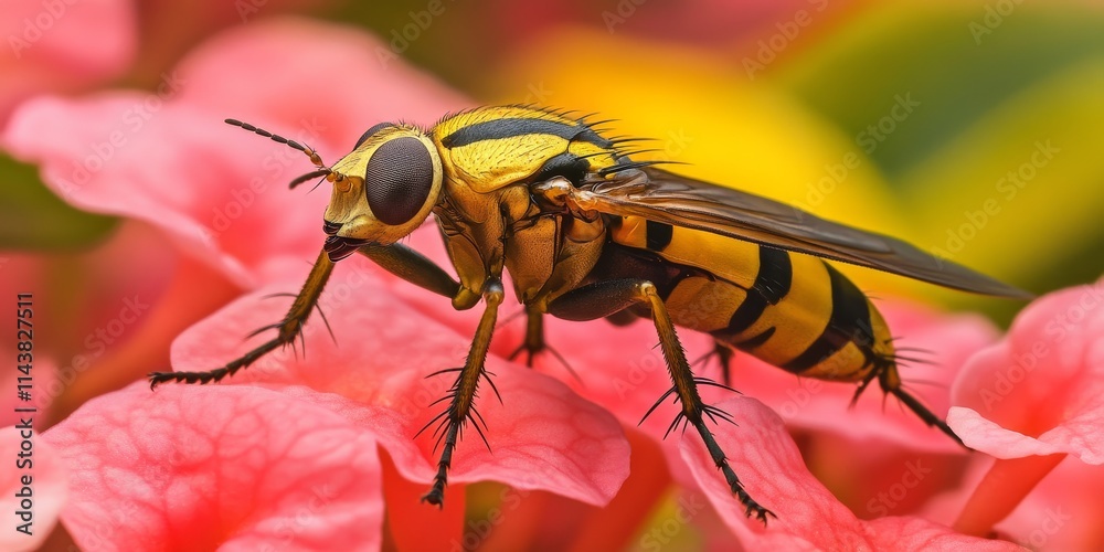 Bactrocera dorsalis, known as the oriental fruit fly, showcases its ...