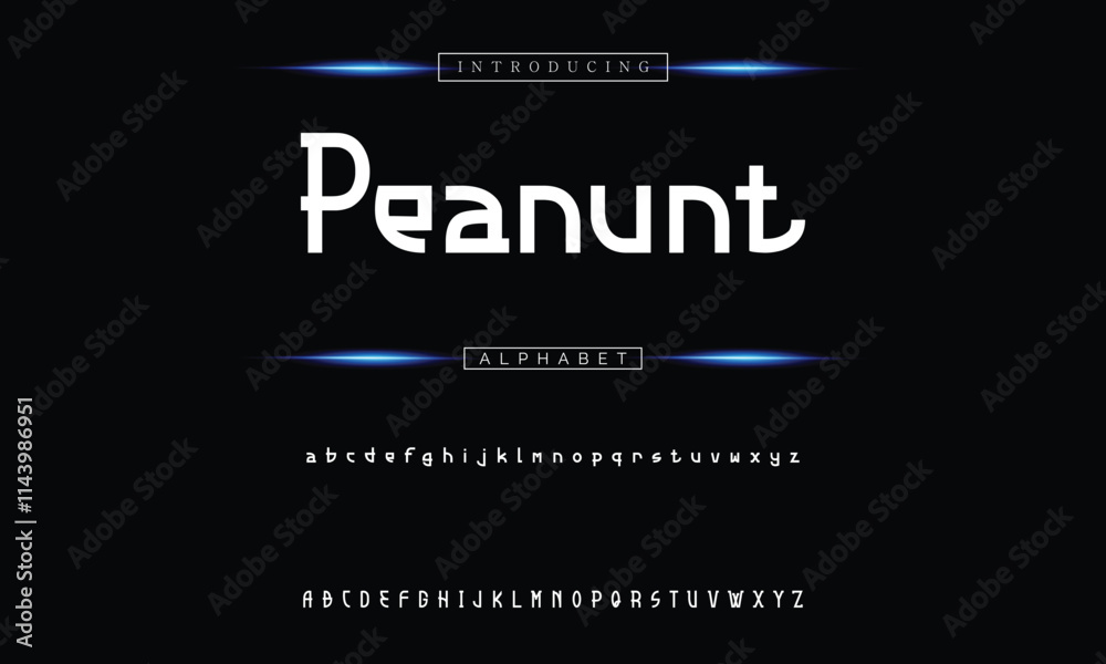 Modern techno font, futuristic line type of english alphabet letters ...