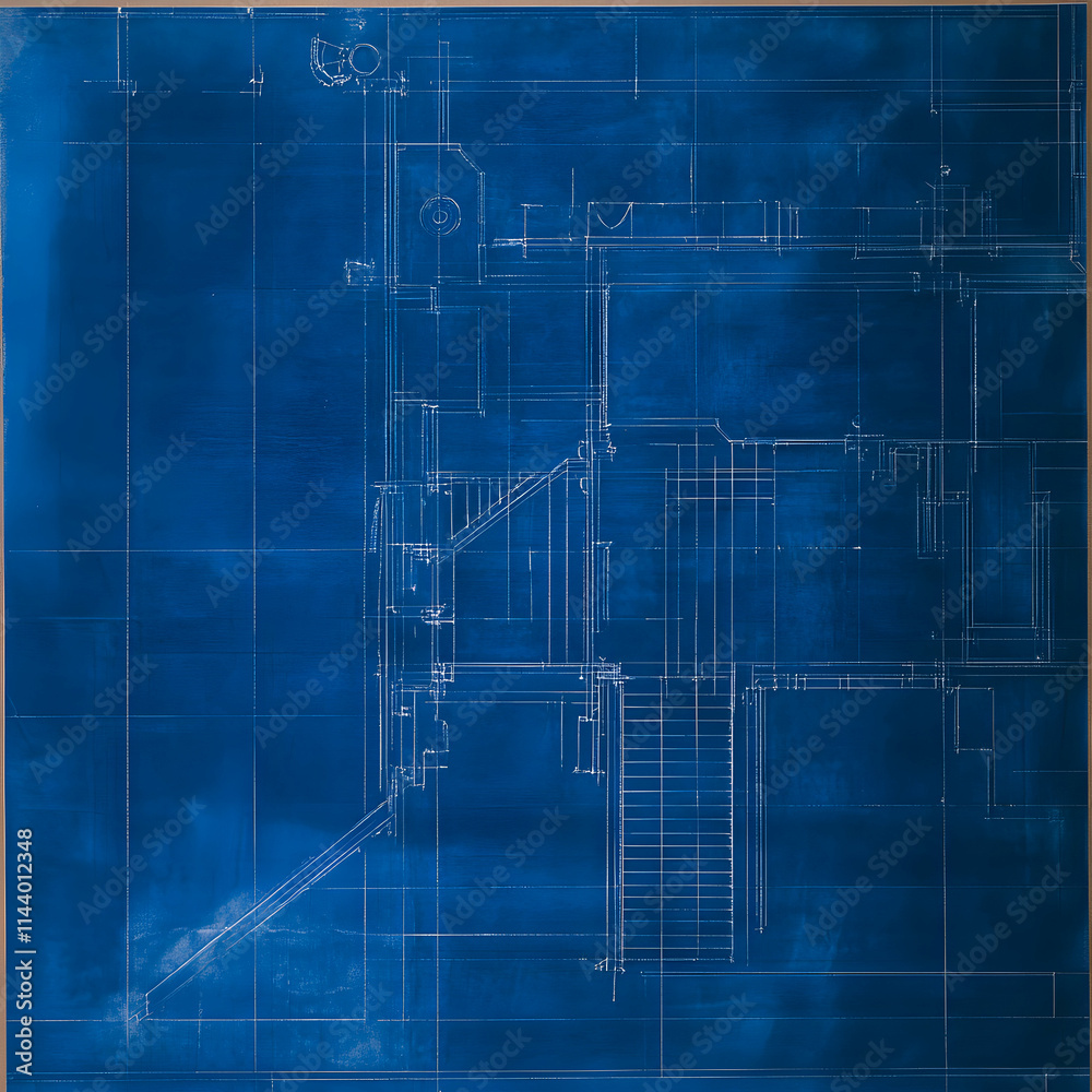 Blueprint, Architectural House Plan Design Showing Interior Layout and ...