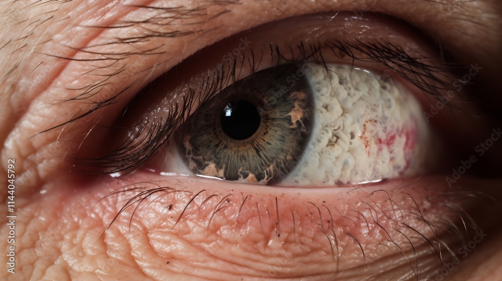 Ilustração Detailed close up view of a fungal infection or mycosis ...