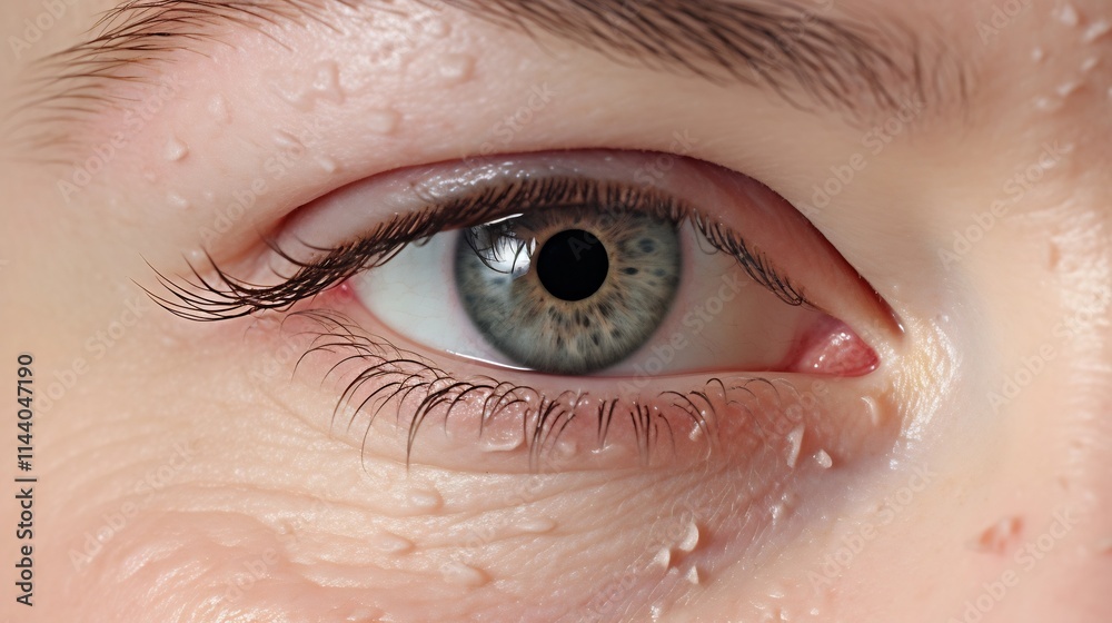 Extreme close up macro shot of seborrheic dermatitis skin condition ...