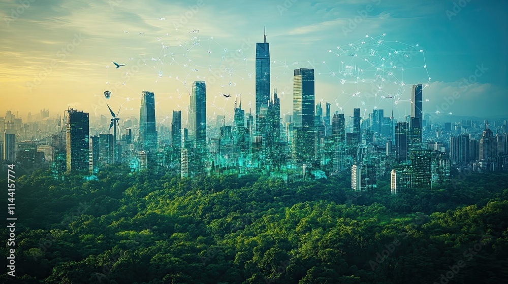 Modern city environmental technology supporting sustainable development ...