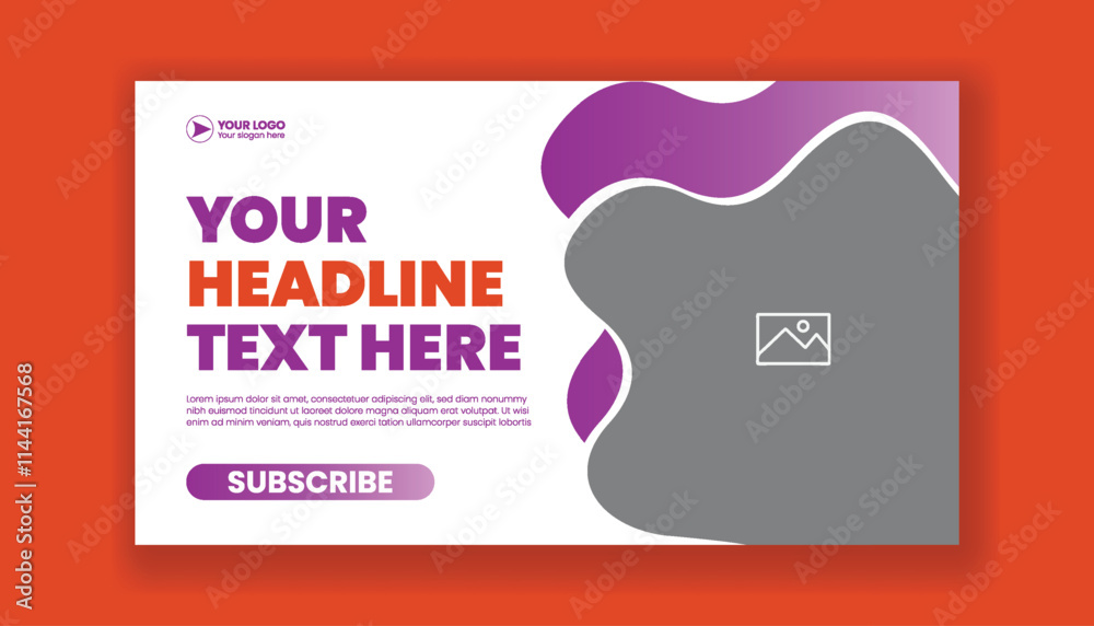 Modern editable YouTube thumbnail template design and Horizontal vector ...