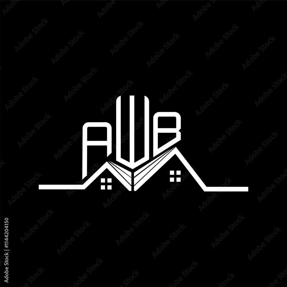 Vector de Stock AWB Real state logo design, AWB simple and modern logo ...