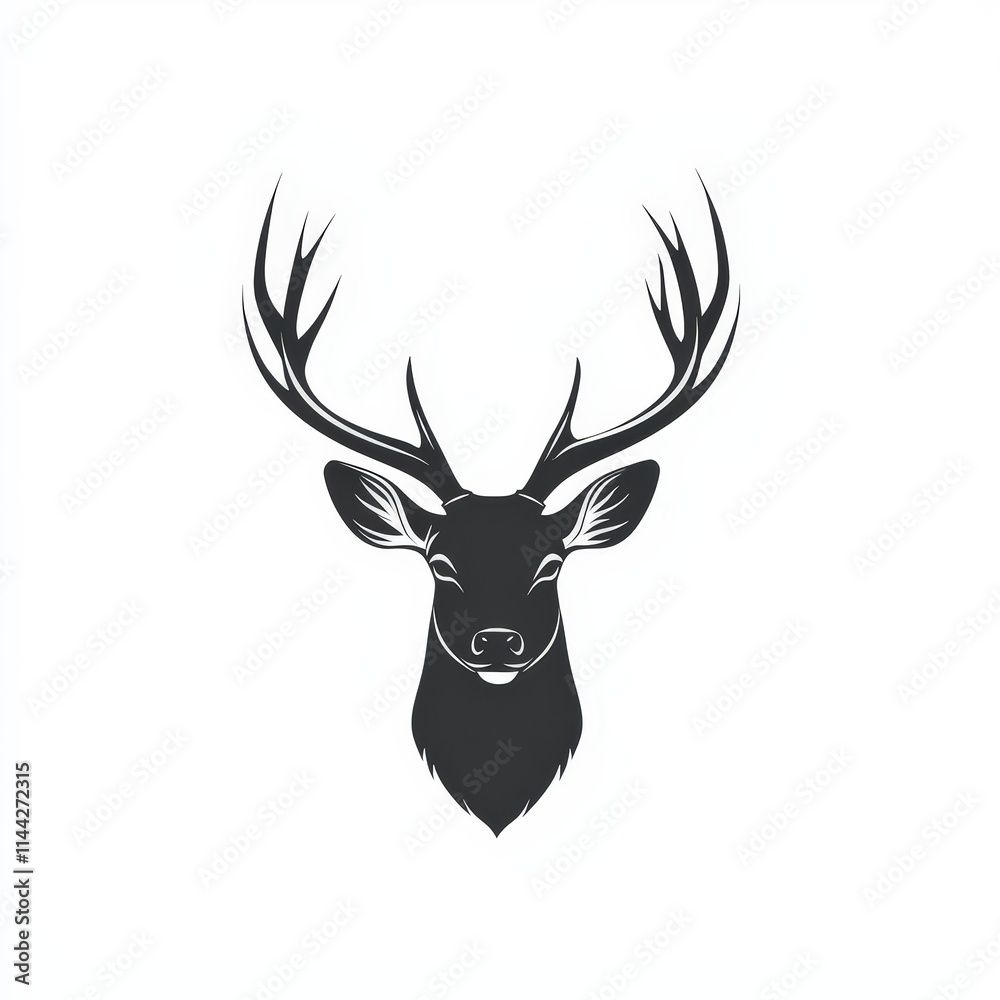 Design of deer head icon logo illustration isolated on white background ...