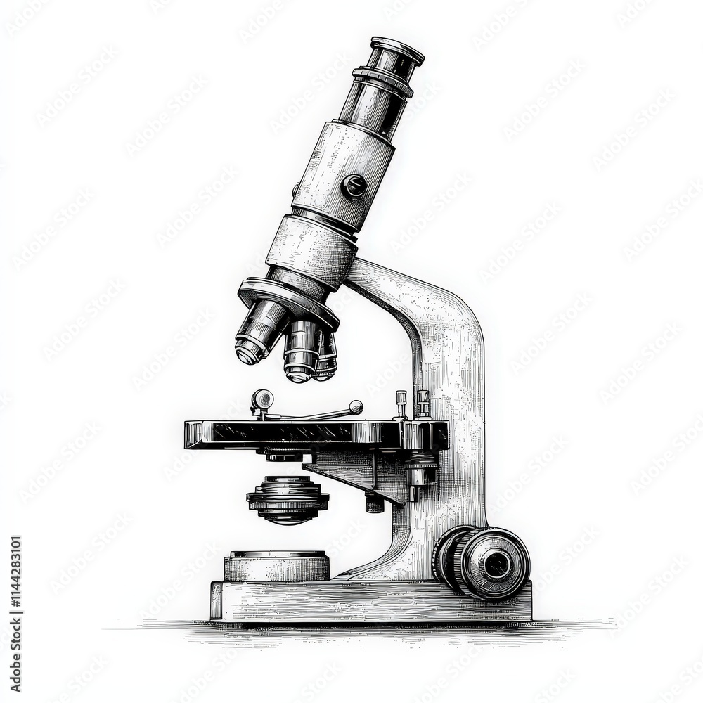 Design of microscope sign icon logo illustration isolated on white ...