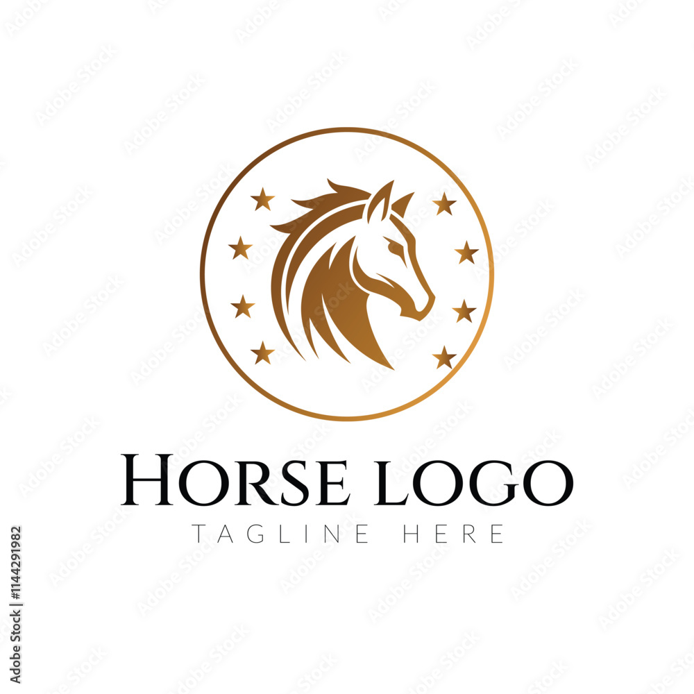 Elegant horse logo icons. Royal stallion symbol design. Equine stables ...