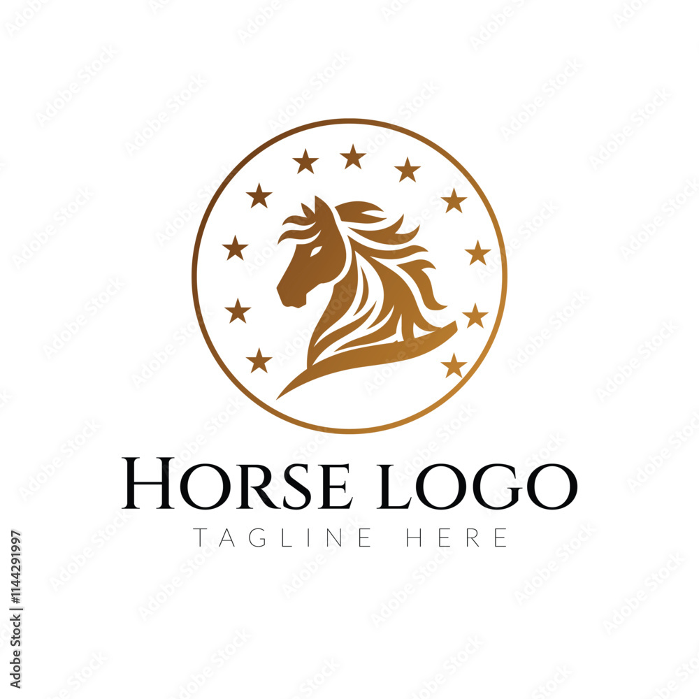Elegant horse logo icons. Royal stallion symbol design. Equine stables ...