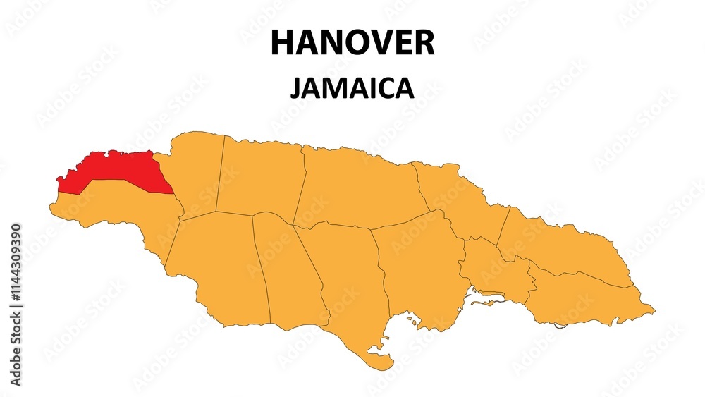 Hanover Map is highlighted on the Jamaica map with detailed state and ...
