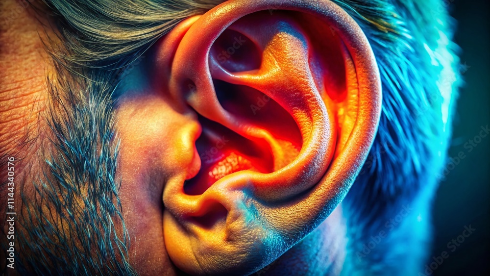 Ear Anatomy Close-Up, Hearing Detail, Auditory System, Microscopic Ear ...