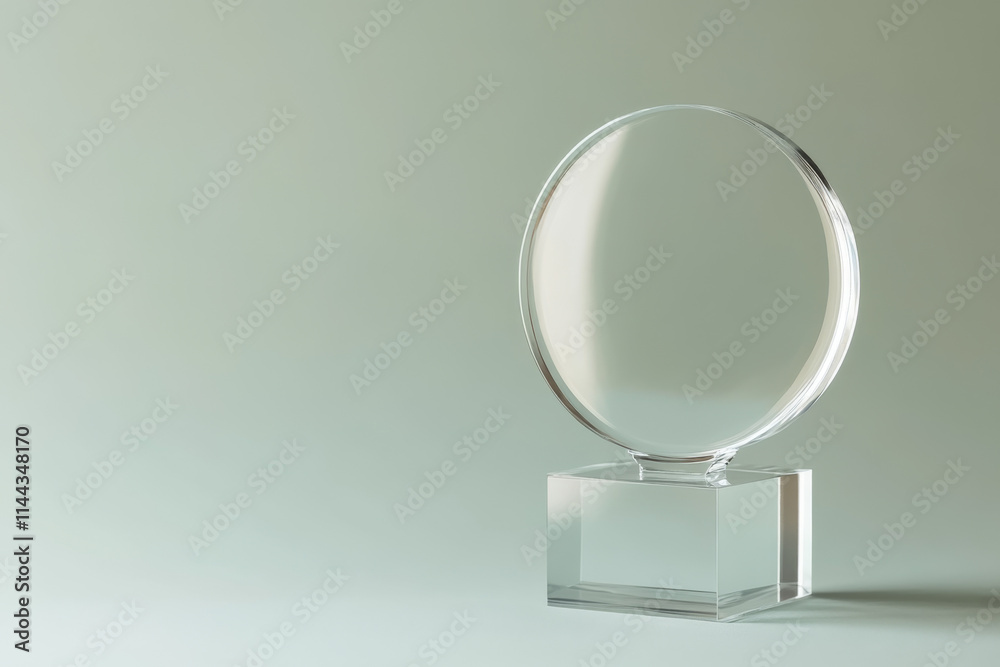 Empty acrylic award design mockup, blank glass trophy mockup. Template ...