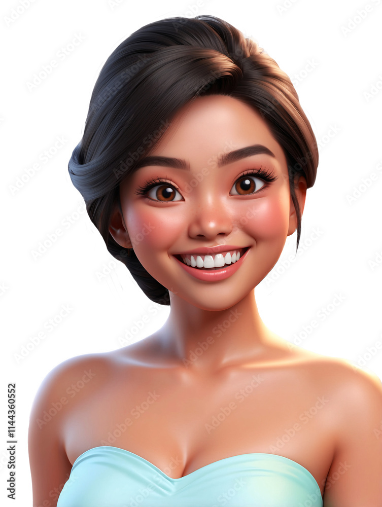 Cute Happy Smiling Funny Glamorous Filipina Teen Pinay Girl Female Isolated Background PNG 300 ...