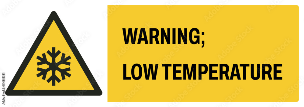 ISO warning safety signs uppercase text_warning ; low temperature ...