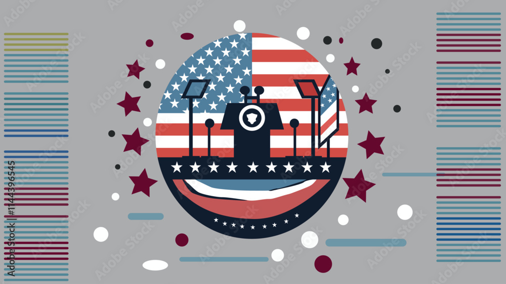 Minimalist Illustration Of Presidential Symbols With An Elegant Vector ...