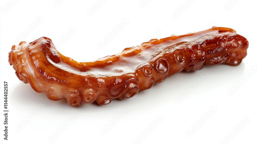 Octopus Tentacle: A tender, cooked octopus tentacle with a smooth ...