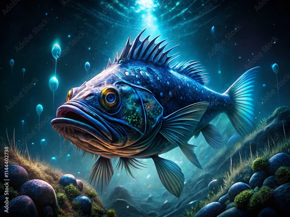 Panoramic Abyssal Fish: Deep Sea Creatures, Bioluminescent Fish, Ocean ...
