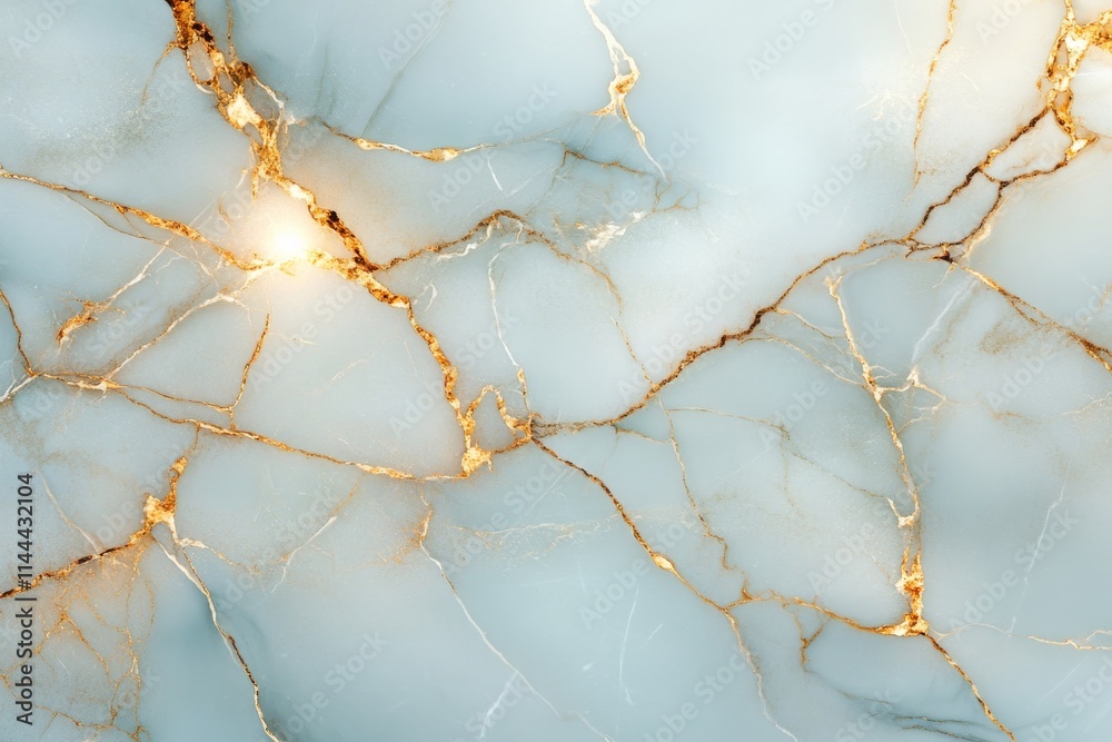 Elegant light blue marble with golden veins showcasing natural patterns ...