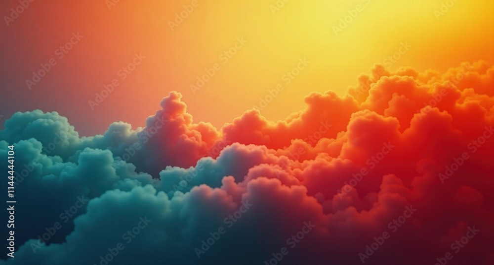 There is a Marigold Yellow + Vermilion Red background with a gradient ...