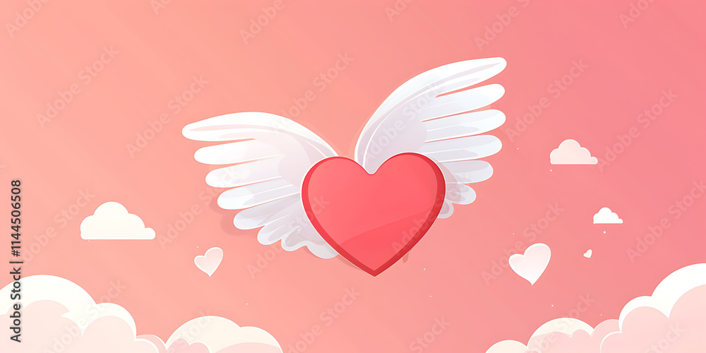 Angelic Heart in the Clouds - A Symbol of Love and Compassion Stock ...