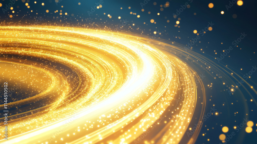 Set of shootings stars with golden arc trails isolated on transparent background. Vector ...