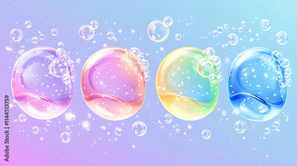 Soap bubble burst sprites for game or animation. Vector storyboard of ...