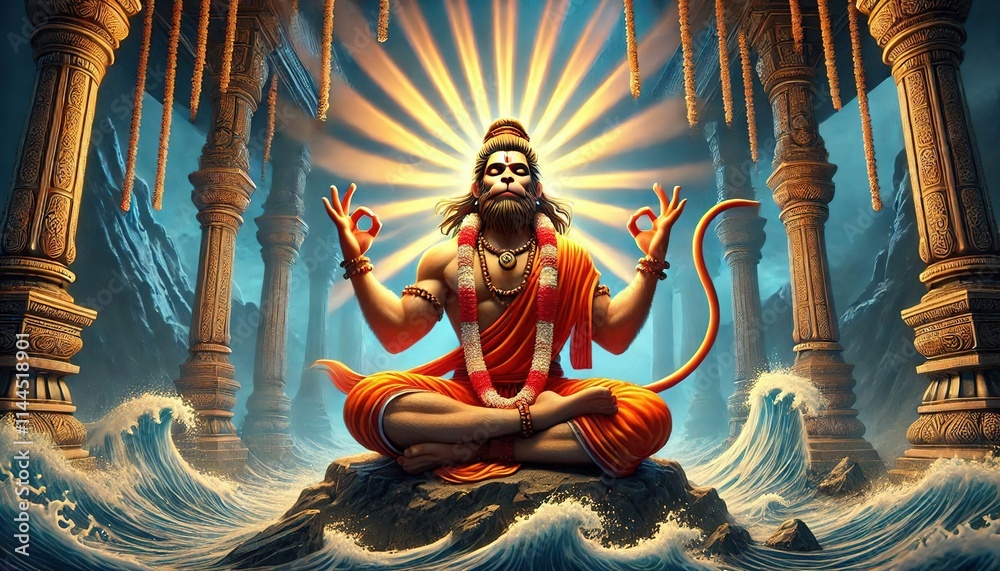 Realstic Hanuman Ji Creating a Shield of Energy, Hanuman ji Realstic ...