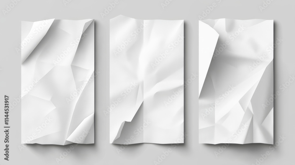 Ilustración de Stock Folded paper sheets set isolated on transparent ...