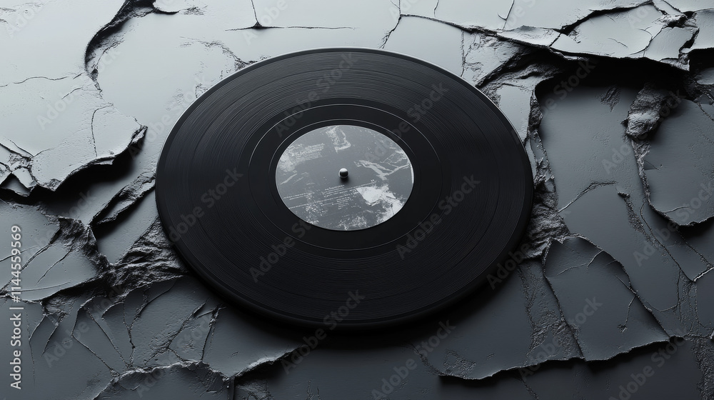 Plastic vinyl album cover wrap texture overlay frame. Torn music record ...
